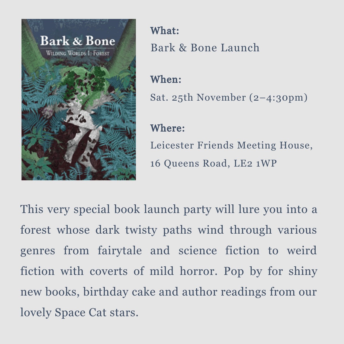 Launching Bark and Bone – Space Cat Press